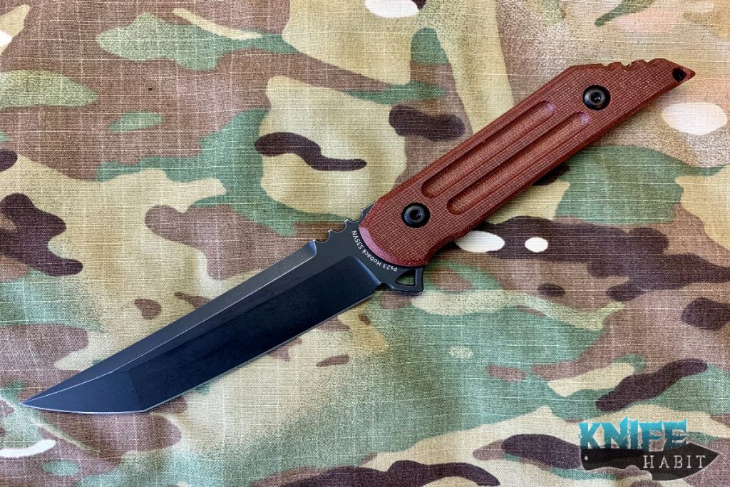 Jake Hoback Black Fallout Kwaiback Red Micarta Handle S35VN Fixed Blade ...