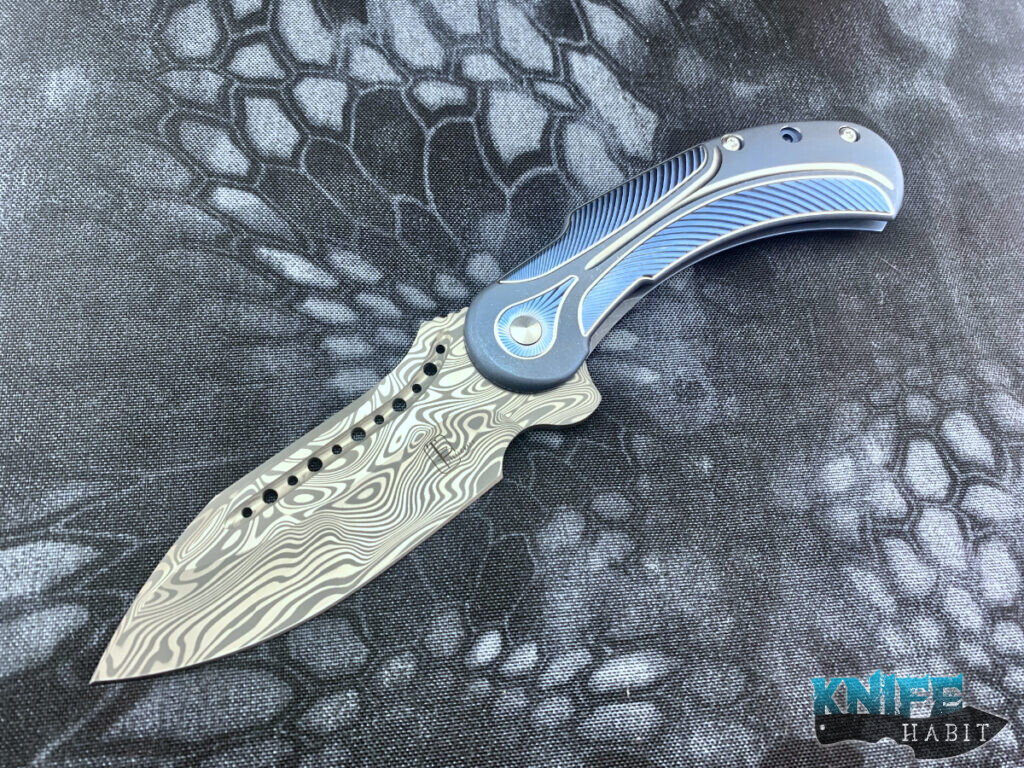 Todd Begg Knives Blue Field Marshall Draupner Damasteel Blade Knife ...
