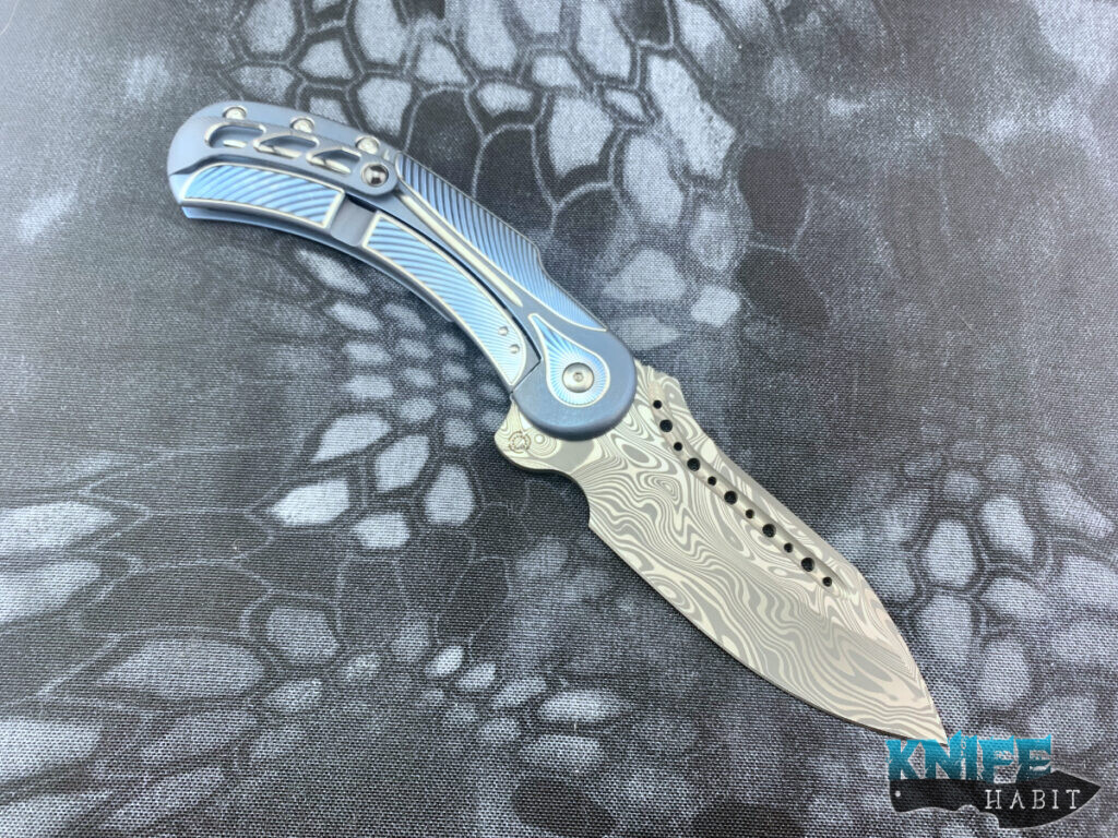 Todd Begg Knives Blue Field Marshall Draupner Damasteel Blade Knife ...